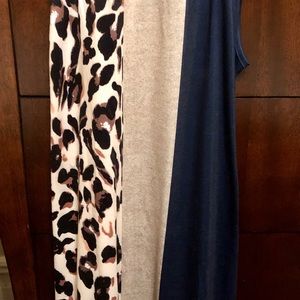 Dresses | Leopard Print Midi Tri Color Dress | Poshmark